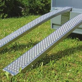 400Kg, Pair of curved aluminium ramps 2000mm x 200mm (6ft6inches x 8inches_